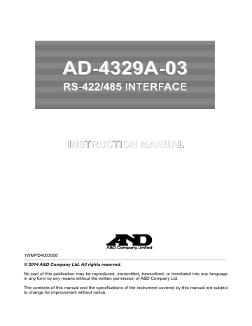AND AD-4329A-03 Instruction Manual | Manualzz
