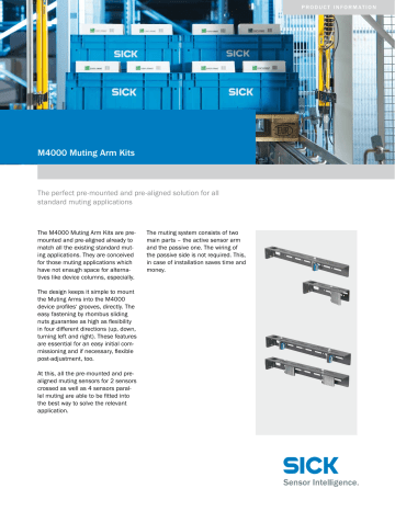 Sick M4000 Muting Arm Kits Product information | Manualzz