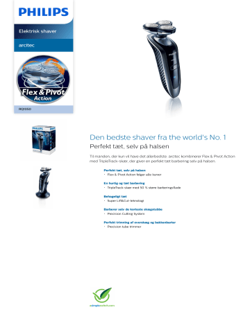 Philips RQ1050/18 Elektrisk shaver Produktdatablad | Manualzz