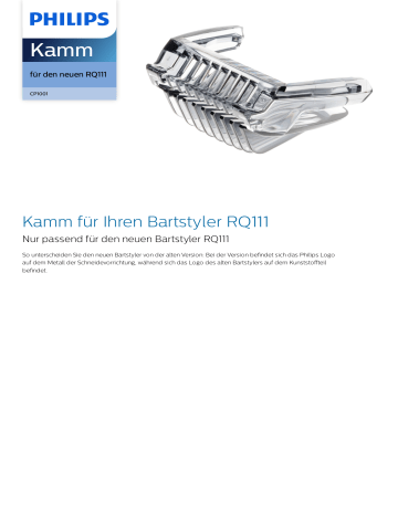 Philips CP1001/01 Kamm Produktdatenblatt | Manualzz