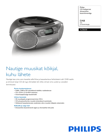 Philips AZB600/12 CD Soundmachine Toote andmeleht | Manualzz