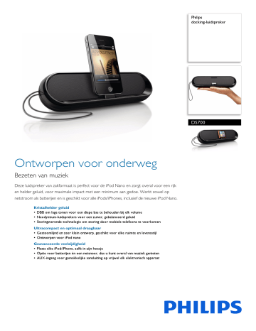 Philips DS700/12 docking-luidspreker Productdataset | Manualzz