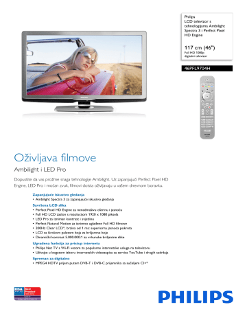 Philips 46PFL9704H/12 LCD TV Product Datasheet | Manualzz