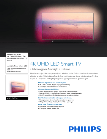 Philips 65PUS6754/12 6700 series 4K UHD LED Smart TV Product Datasheet ...