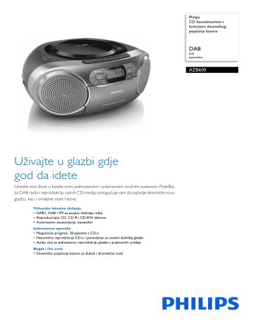 Philips AZB600/12 CD Soundmachine Product Datasheet | Manualzz