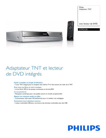 Philips DTP2130/31 Adaptateur TNT Fiche technique de produit | Manualzz