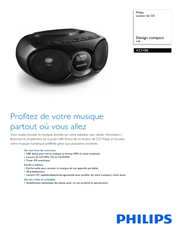 Philips AZ318B/12 Lecteur de CD Fiche technique de produit | Manualzz