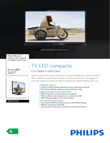 Philips 20PHH4109/88 4000 series TV LED compacto Hoja de datos del ...