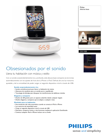 Philips DS1100/12 altavoz base Hoja de datos del producto | Manualzz