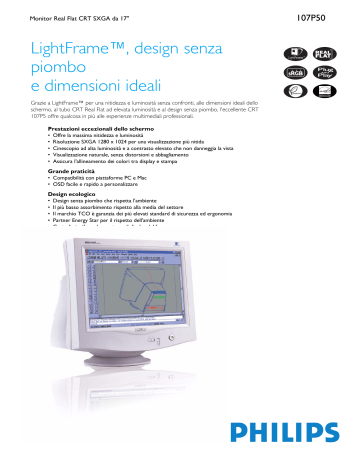 Philips 107P50/00 Monitor CRT Scheda tecnica del prodotto | Manualzz