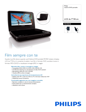 Philips PD7001B/12 Lettore DVD portatile Scheda tecnica del prodotto ...
