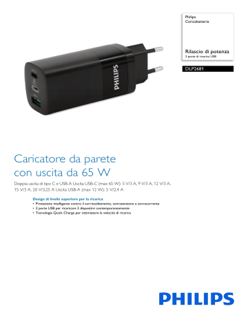 Philips DLP2681/12 Caricabatteria Scheda tecnica del prodotto | Manualzz