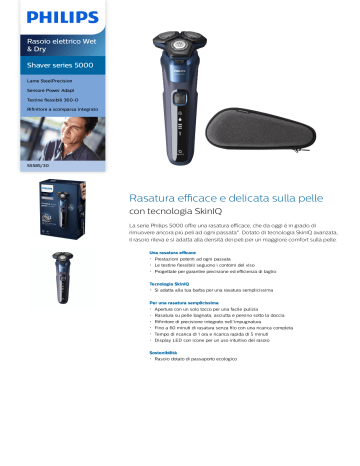 Philips S5585/30 Shaver series 5000 Rasoio elettrico Wet & Dry Scheda ...