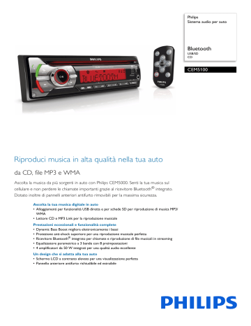 Philips CEM5100/12 Sistema audio per auto Scheda tecnica del prodotto ...