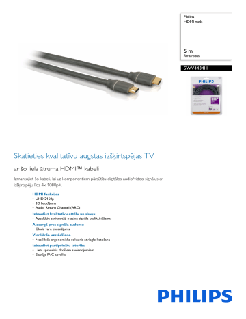 Philips SWV4434H/10 HDMI vads Produktu datu lapa | Manualzz