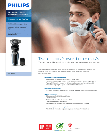 Philips S5530/06 Shaver series 5000 Nedves és száraz elektromos borotva ...