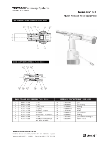 Avdel Textron Genesis G2 Quick Start Manual | Manualzz