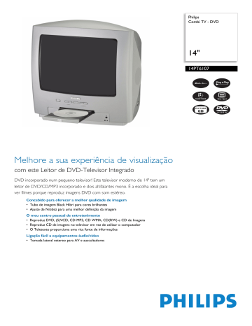 Philips 14PT6107/00 Combi TV - DVD Folha de dados do produto | Manualzz