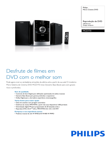 Philips MCD170/12 Micro Cinema DVD Folha de dados do produto | Manualzz