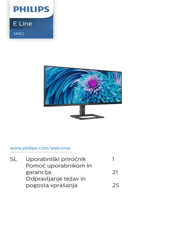 Philips 345E2AE/00 LCD-monitor UltraWide Navodila za uporabo | Manualzz