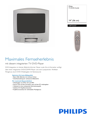 Philips 14PT6107/01 TV-DVD-Combi Produktdatenblatt | Manualzz
