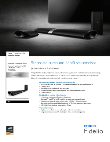 Fidelio B5/12 Fidelio Soundbar-kaiutin Toote andmeleht | Manualzz