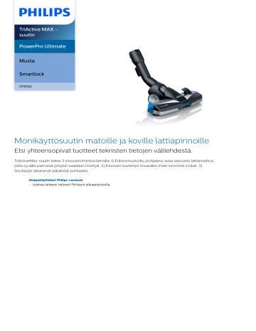 Philips CP9702/01 TriActive MAX -suutin Product Datasheet | Manualzz