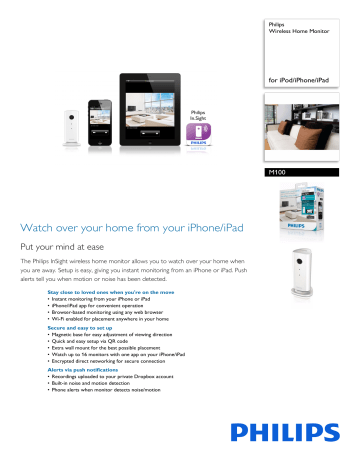 Philips M100/05 Wireless Home Monitor Product Datasheet | Manualzz