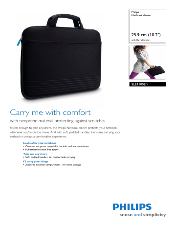 Philips SLE1100EN/10 Netbook sleeve Product Datasheet | Manualzz
