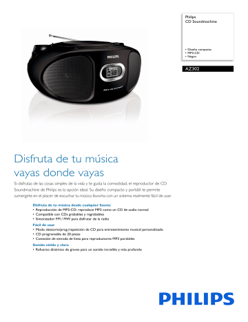 Philips AZ302/55 CD Soundmachine Hoja de datos del producto | Manualzz