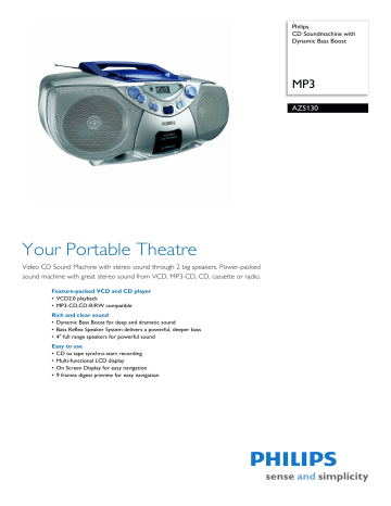 Philips AZ5130/12 CD Soundmachine Product Datasheet | Manualzz