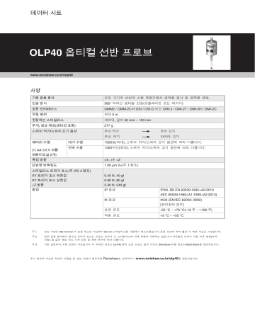 Renishaw OLP40 optical lathe probe 사용자 설명서 | Manualzz