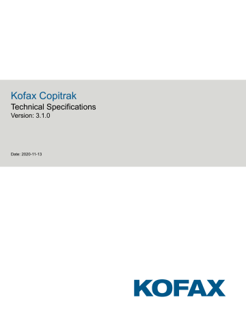 Kofax Copitrak 3.1.0 Specification | Manualzz