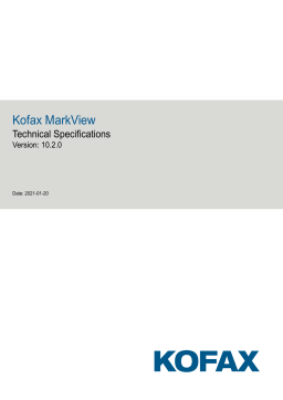Kofax MarkView 10.2.0 - Specification, Administrator's Guide, User guide