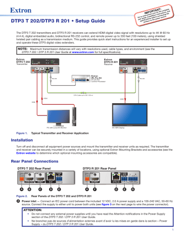 Extron DTP3 R 201 Setup guide | Manualzz