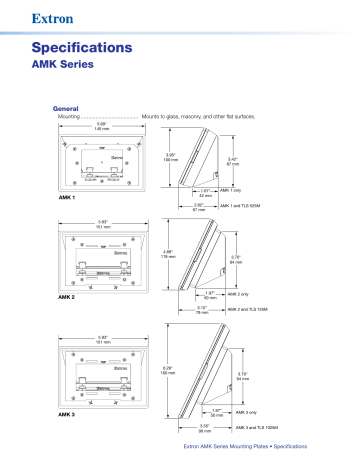 Extron Angle Mount Kit 规范 | Manualzz