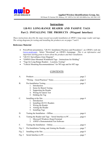 AWID LR-911 Instructions For Use Manual | Manualzz