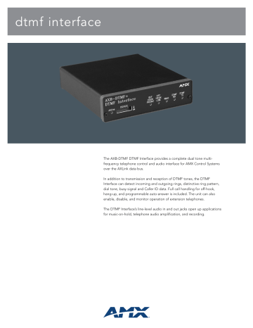 AMX AXB-DTMF Specifications | Manualzz
