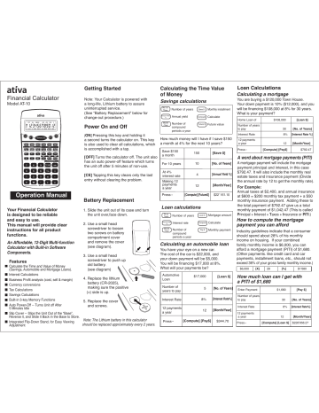 Ativa AT-10 Operation Manual | Manualzz