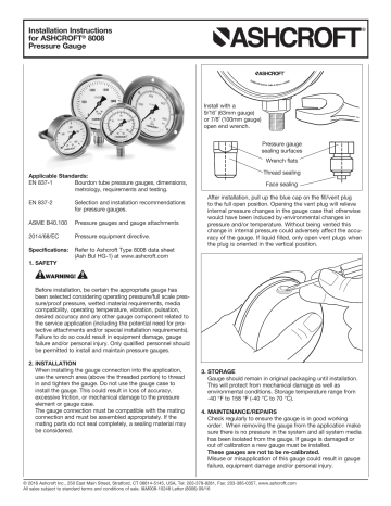 Ashcroft 8008 Installation Instructions | Manualzz