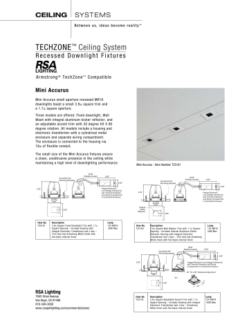 Armstrong TechZone Ceiling Systems Specification Sheet | Manualzz