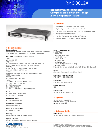 Acnodes RMC 3012A Specifications | Manualzz
