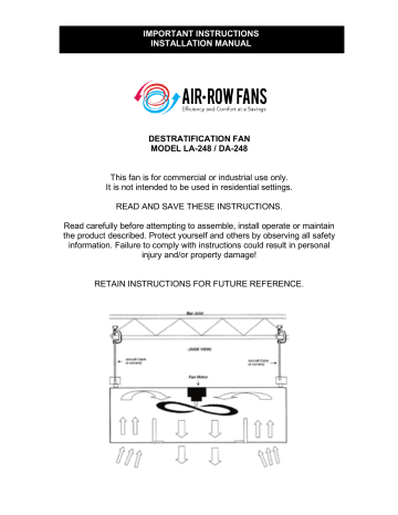 Air Row Fans LA-248 Important Instructions | Manualzz