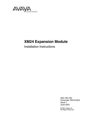 Avaya XM24 Expansion Module Installation Instructions | Manualzz