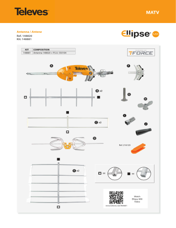 Televes Ellipse Mix Antenna High-VHF/UHF Data Sheet | Manualzz