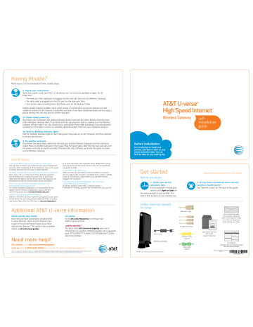 AT&T NVG510 Self-Installation Manual | Manualzz
