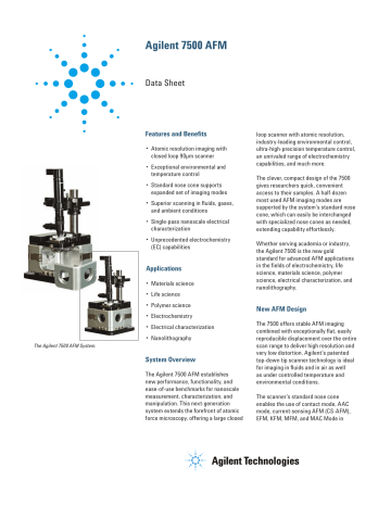Agilent Technologies 7500 AFM Datasheet | Manualzz