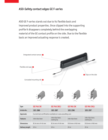 ASO Safety Solutions GE F-series Manual | Manualzz
