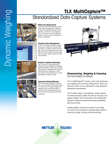 Mettler Toledo TLX MultiCapture Datasheet | Manualzz