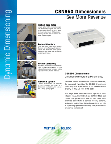 Mettler Toledo CSN950 Datasheet | Manualzz